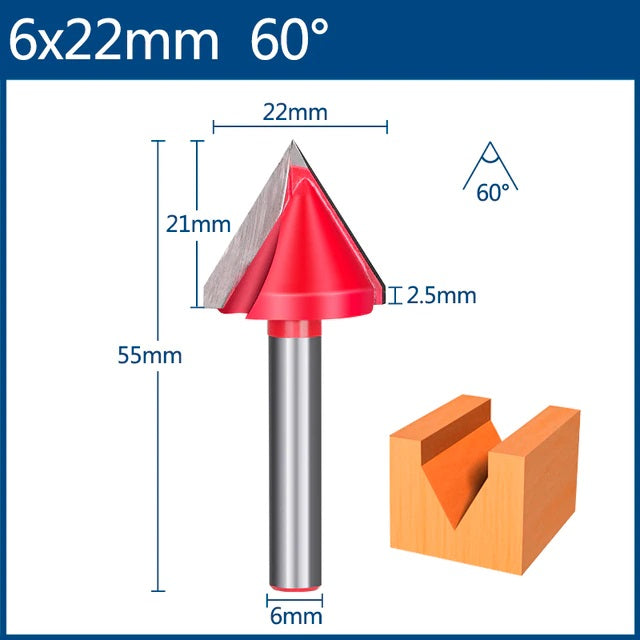 V Groove Cutter (Multiple Angle Options) – CNC Online SA